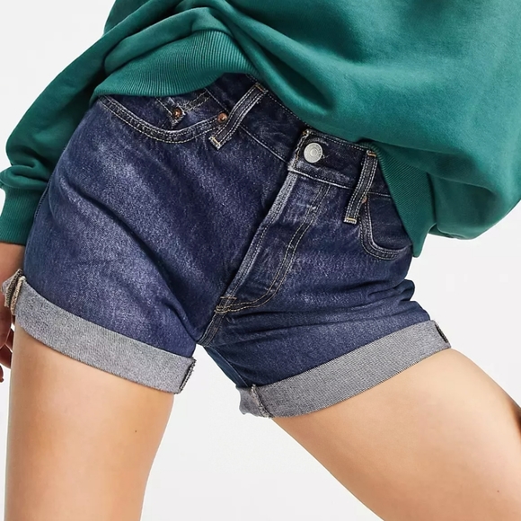 Levi's | Shorts | Levis 5 Long Shorts Blue Clue | Poshmark